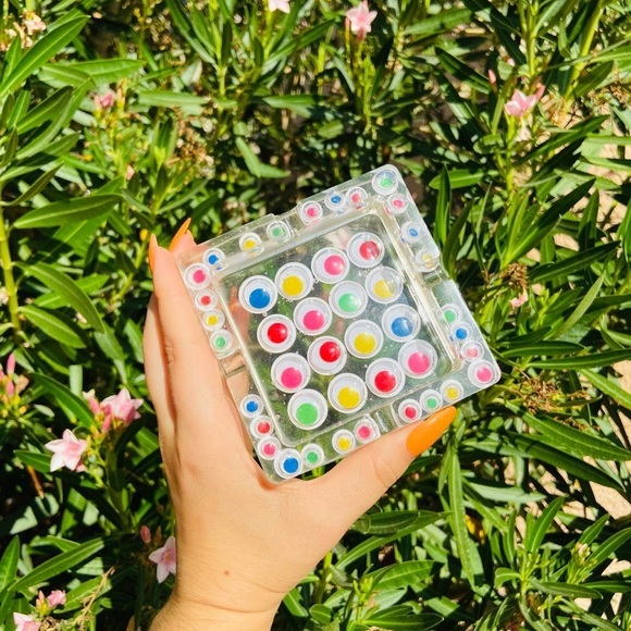 Handmade | Art | Handmade Clear Resin Square Googly Eyes Funny Artsy ...